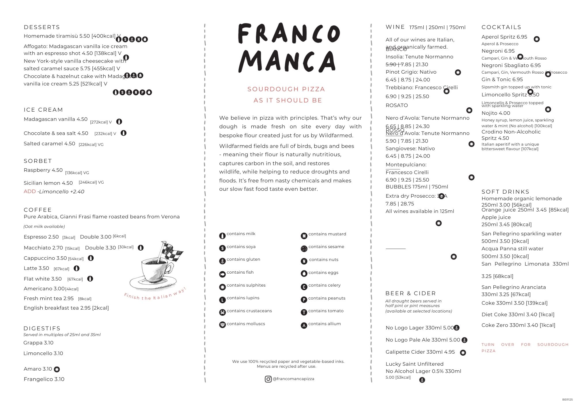 Franco Manco Menu Prices (Up-to-date) UK 2025